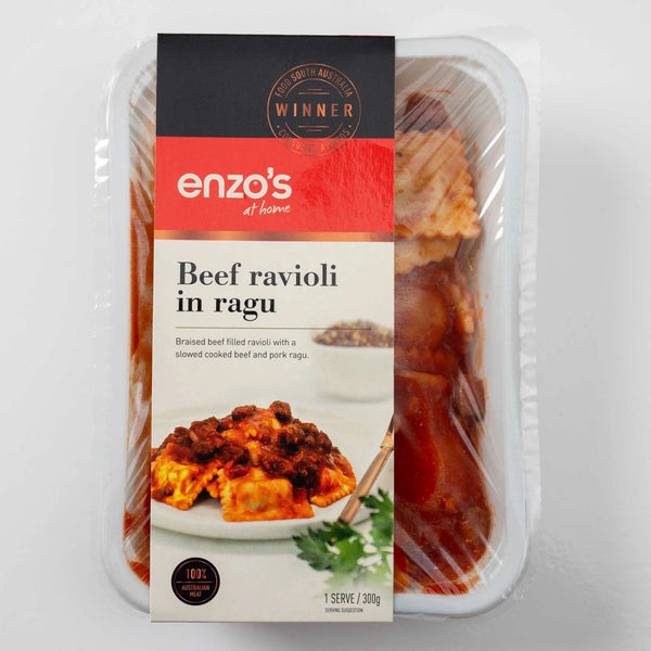 Enzo's Beef Ravioli in Ragu 300g – Adelaide Fresh Fruiterers Morphett Vale